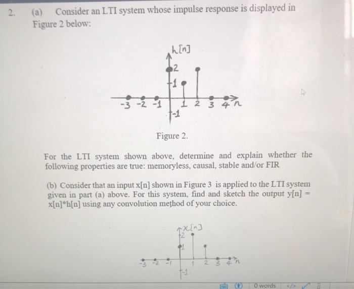 Solved 2. Consider an LTI system whose impulse response is | Chegg.com