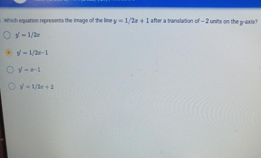 Solved Which equation represents the image of the line | Chegg.com