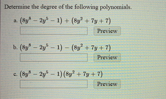 Solved For each of the polynomial functions given, identify | Chegg.com