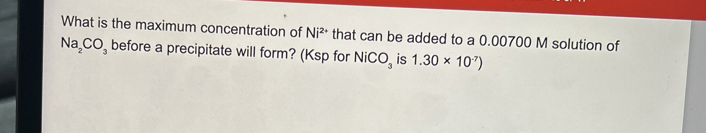 Solved What is the maximum concentration of Ni2+ ﻿that can | Chegg.com