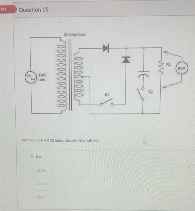 Solved With both $1 and $2 open, the voltmeter will read: ov | Chegg.com