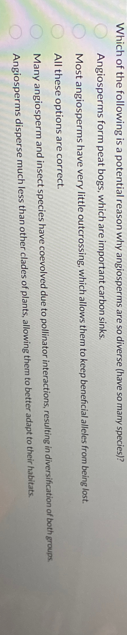 Solved Which of the following is a potential reason why | Chegg.com