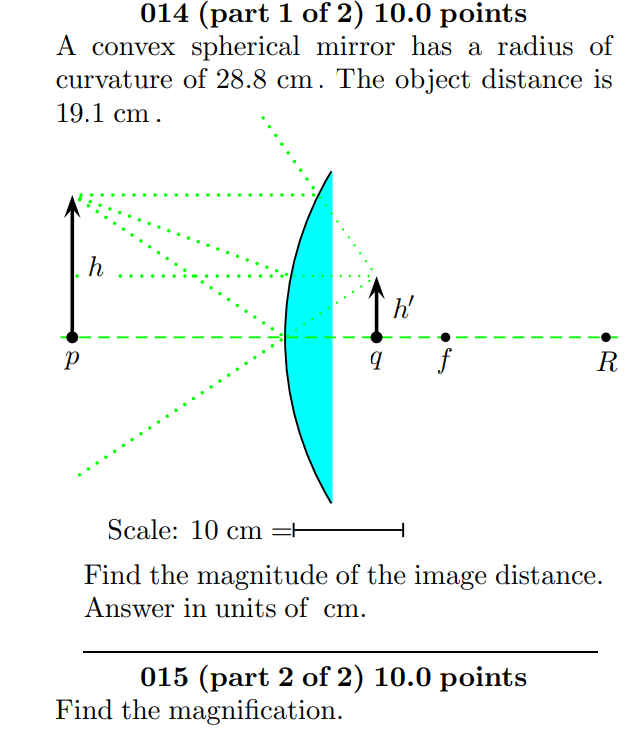 Solved 014 (part 1 ﻿of 2) 10.0 ﻿pointsA convex spherical | Chegg.com