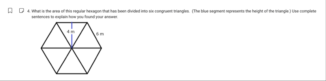 Solved What is the area of this regular hexagon that has | Chegg.com