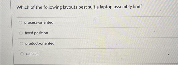 Solved Which of the following layouts best suit a laptop | Chegg.com