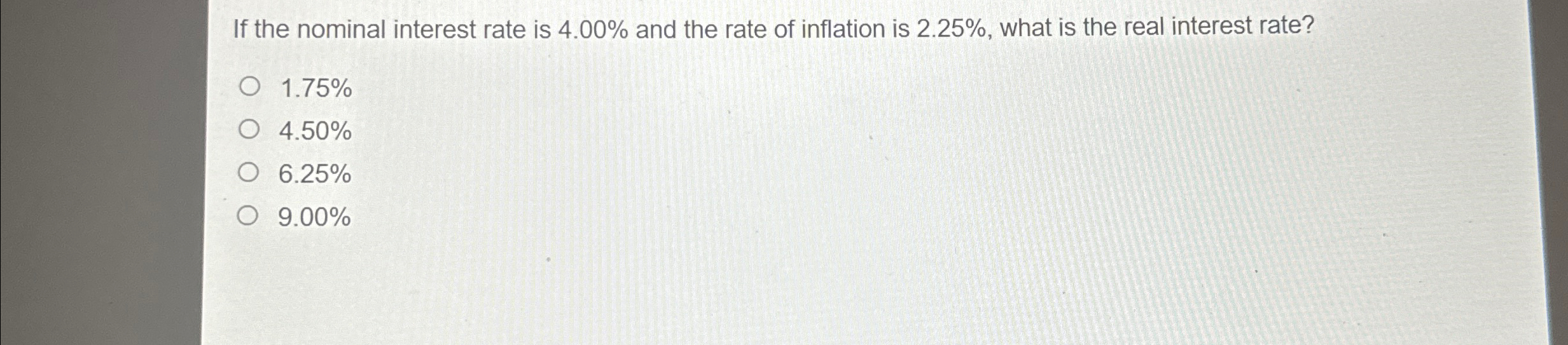 Solved If the nominal interest rate is 4.00% ﻿and the rate | Chegg.com