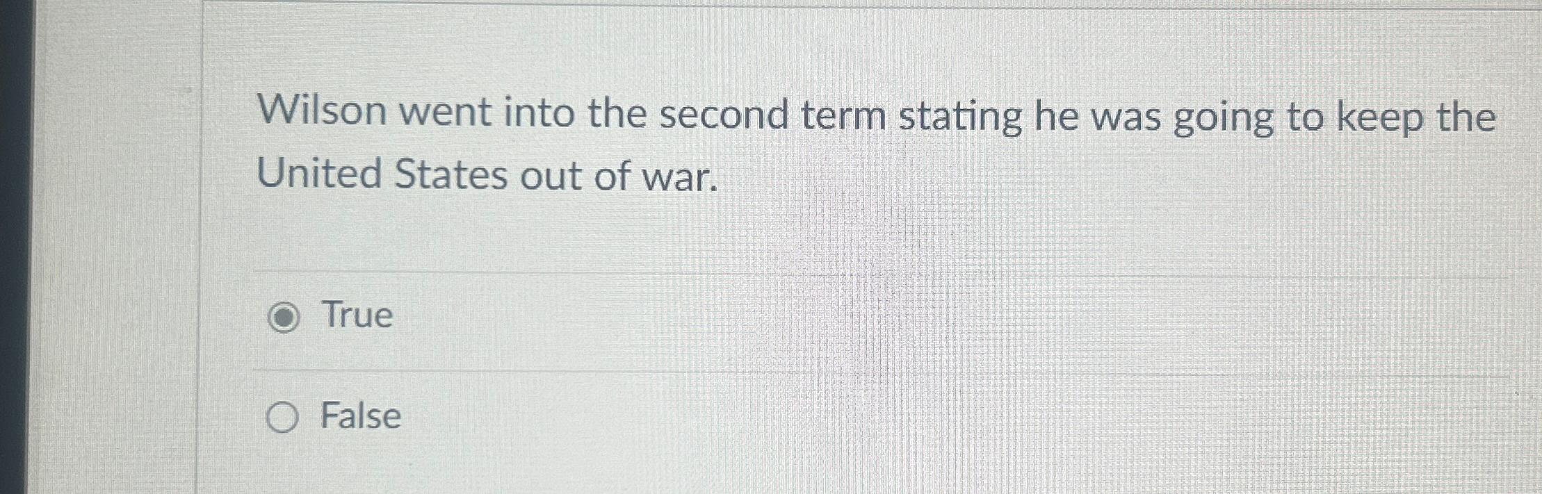 Solved Wilson went into the second term stating he was going | Chegg.com