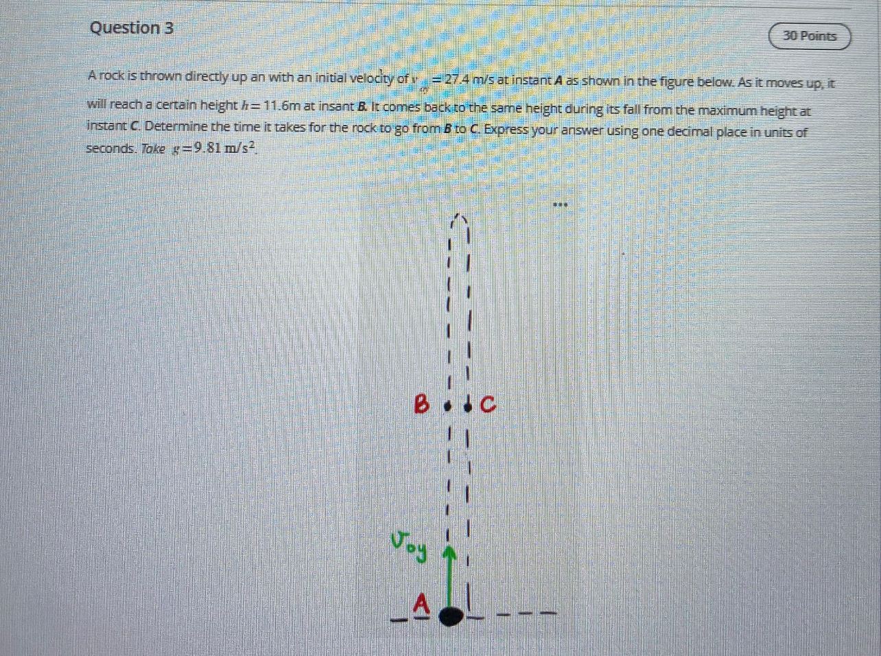 Solved by an EXPERT Question 3A rock is thrown directly up an with an | Chegg.com