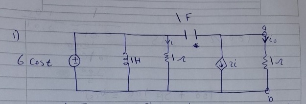 Solved a) ﻿Find io in Phasor domain by using nodal analysis | Chegg.com