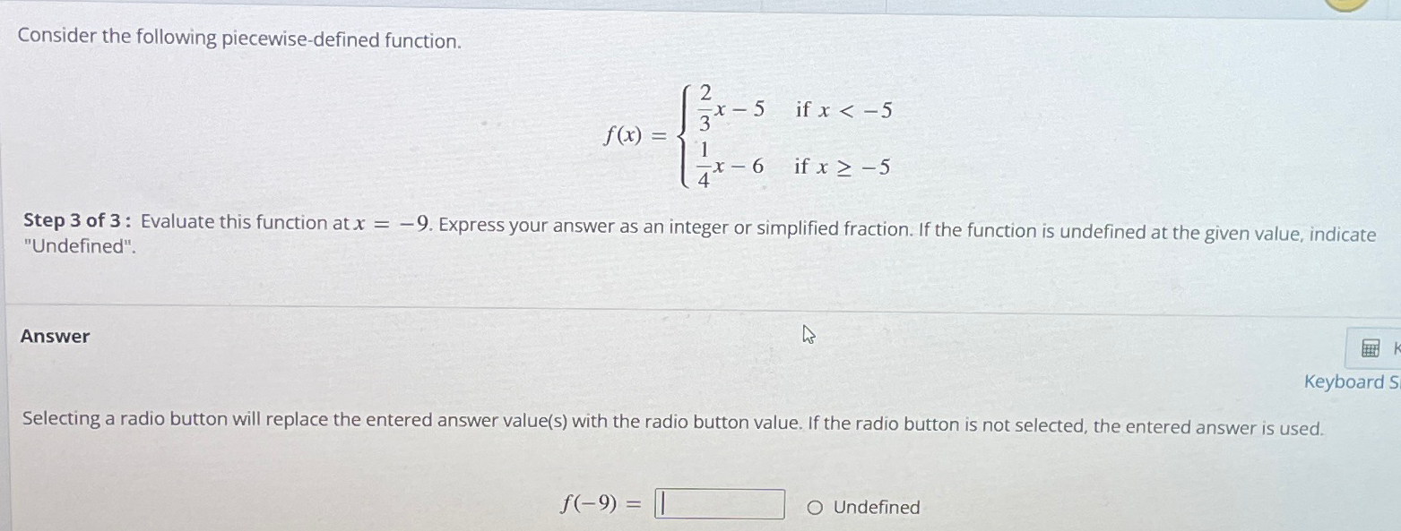 Solved Consider the following piecewise-defined | Chegg.com