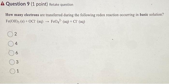 Solved How many electrons are transferred during the | Chegg.com