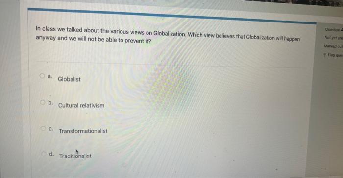 In class we talked about the various views on | Chegg.com