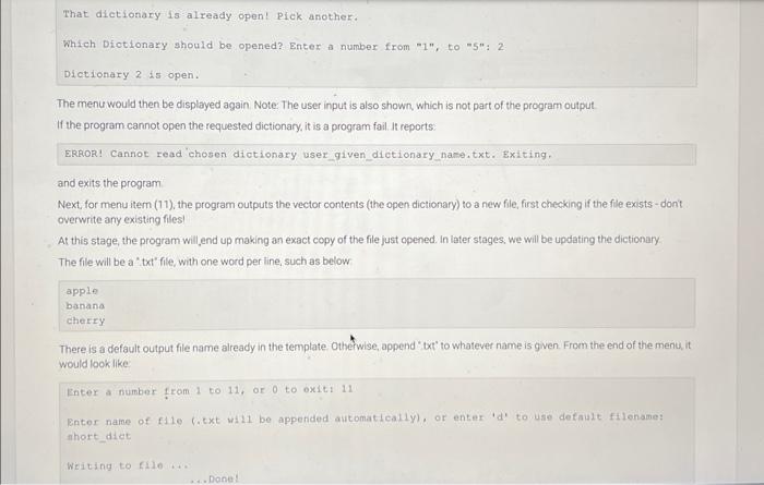 Solved That dictionary is already open! pick another. Which | Chegg.com