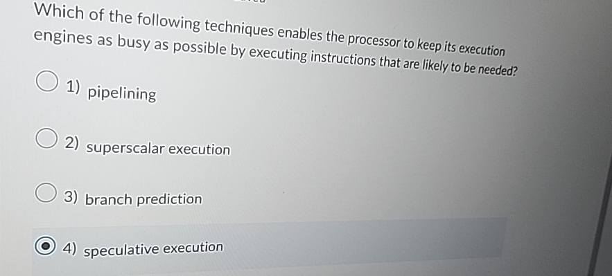 Solved Which of the following techniques enables the | Chegg.com