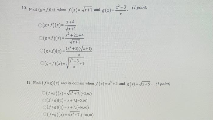 Solved (1 point) 6. The function f(x)=(x-5)+2 is not | Chegg.com