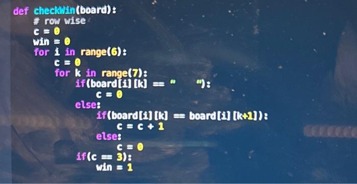 Solved I am creating functions to check if the player has | Chegg.com
