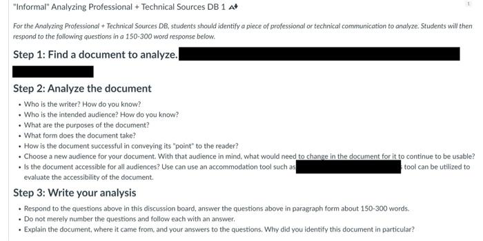 "Informal" Analyzing Professional + Technical Sources | Chegg.com