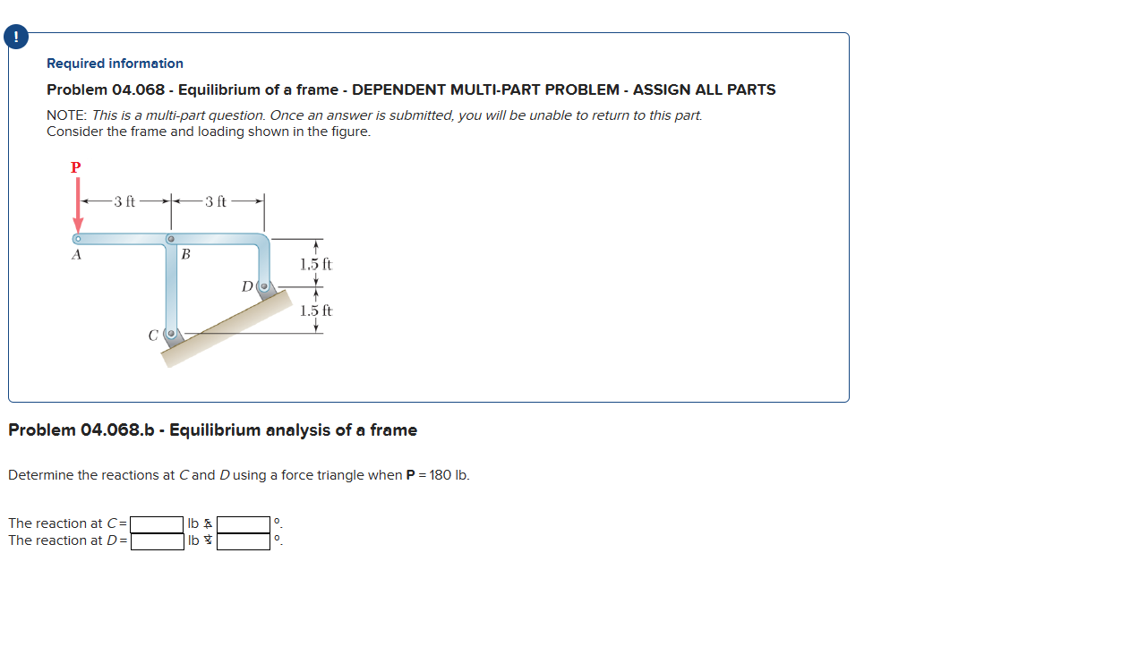 Solved Required informationProblem 04.068 - ﻿Equilibrium of | Chegg.com