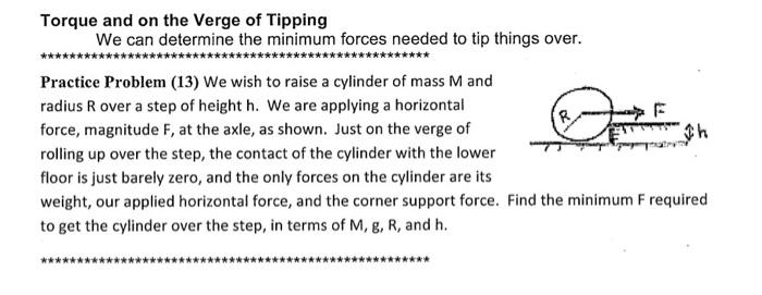 Solved Torque and on the Verge of Tipping We can determine | Chegg.com