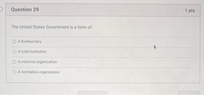 The United States Government is a form of: A | Chegg.com