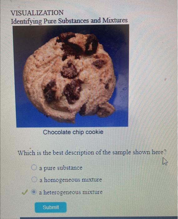 Solved VISUALIZATION Identifying Pure Substances and | Chegg.com