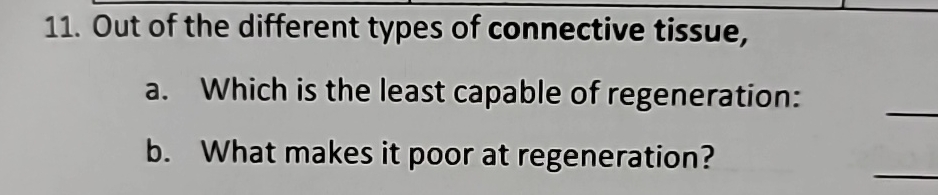 Solved Out of the different types of connective tissue,a. | Chegg.com
