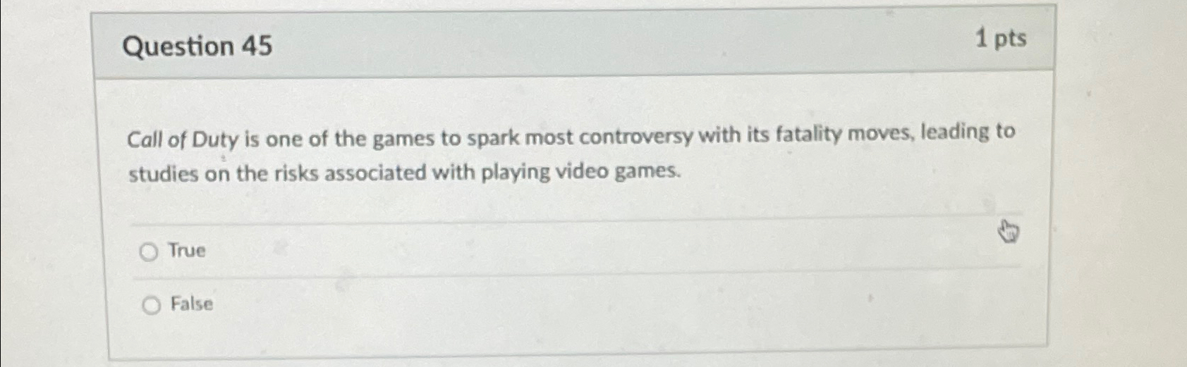 Solved Question 451ptsCall of Duty is one of the games to | Chegg.com