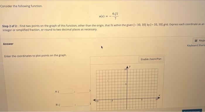 Consider the following function. u(x)=−76x Step 2 of | Chegg.com