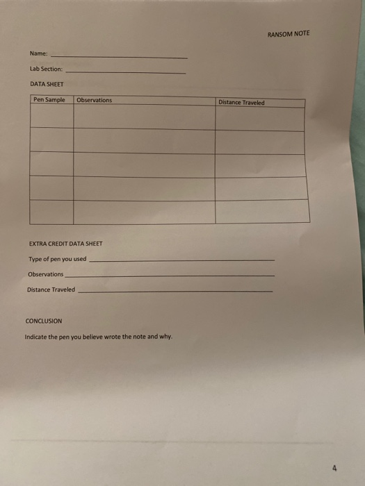 RANSOM NOTE URGENT: Immediate Chromatographic | Chegg.com