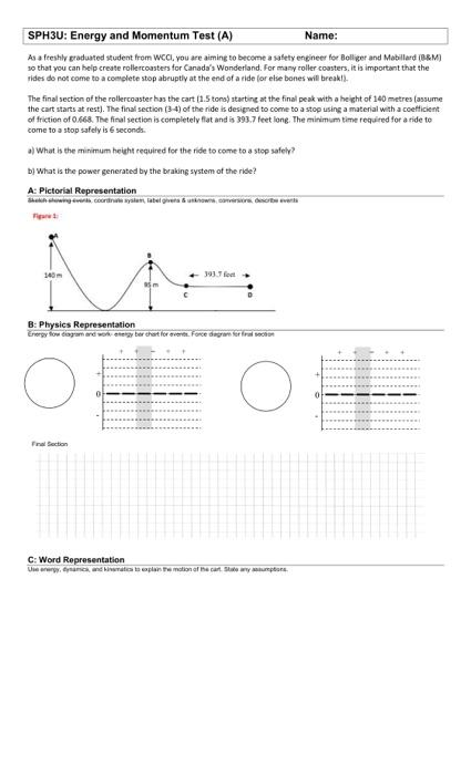 Solved SPH3U: Energy and Momentum Test (A) Name: As a | Chegg.com