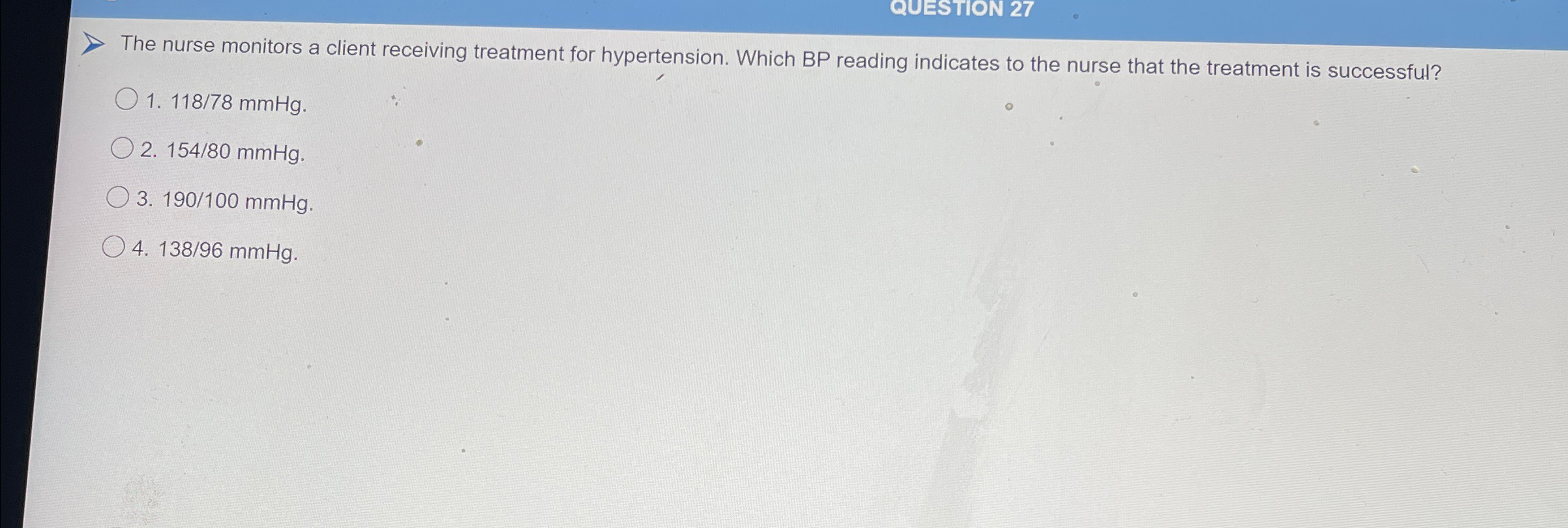 Solved QUESTION 27The nurse monitors a client receiving | Chegg.com