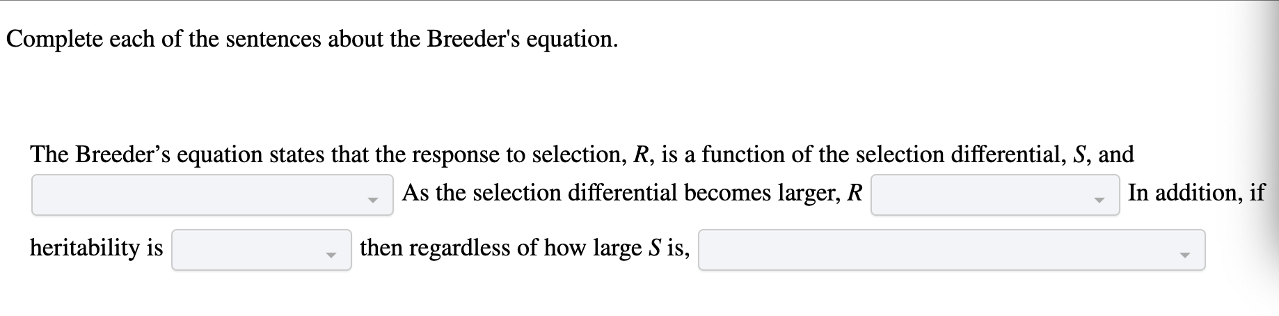 Solved Complete each of the sentences about the Breeder's | Chegg.com