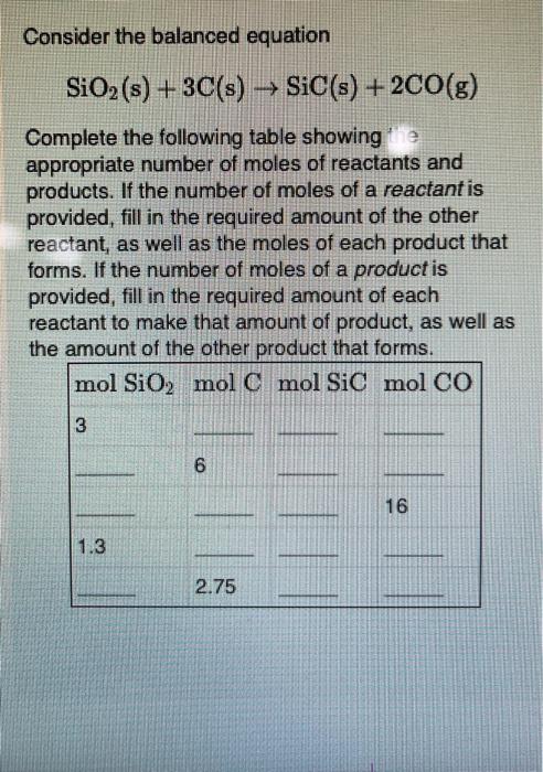 Solved Consider the balanced equation SiO2( | Chegg.com