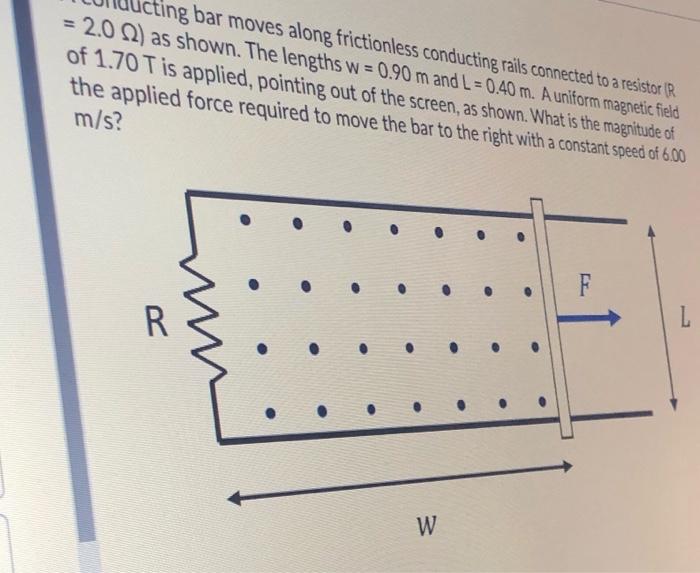Solved cting bar moves along frictionless conducting rails | Chegg.com