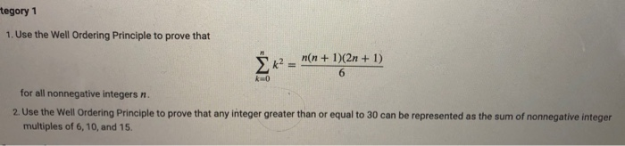 Solved The Well Ordering Principle When writing a proof that | Chegg.com