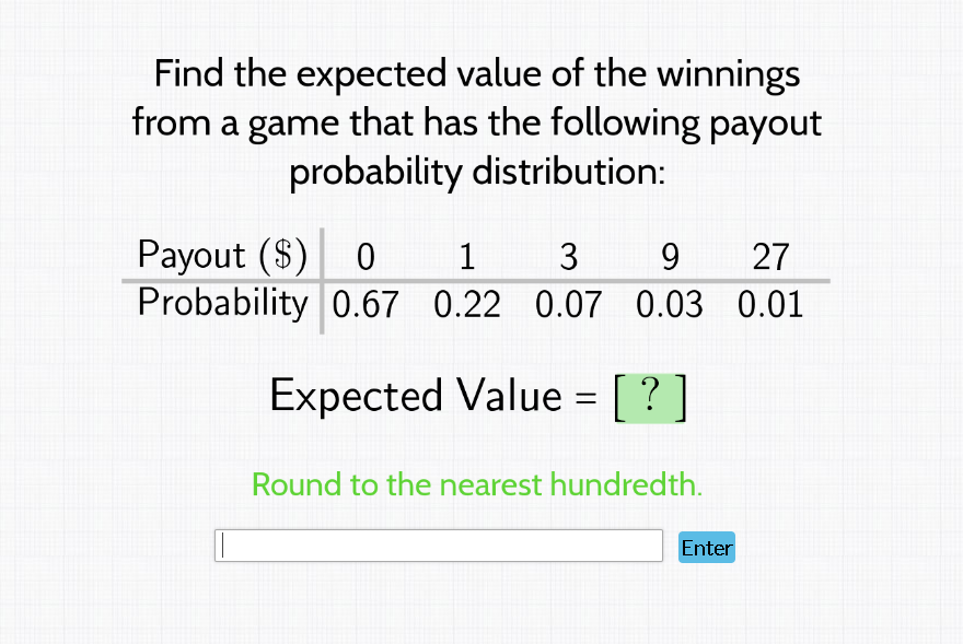 Solved Find the expected value of the winningsfrom a game | Chegg.com