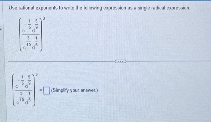 Solved Use rational exponents to write the following | Chegg.com