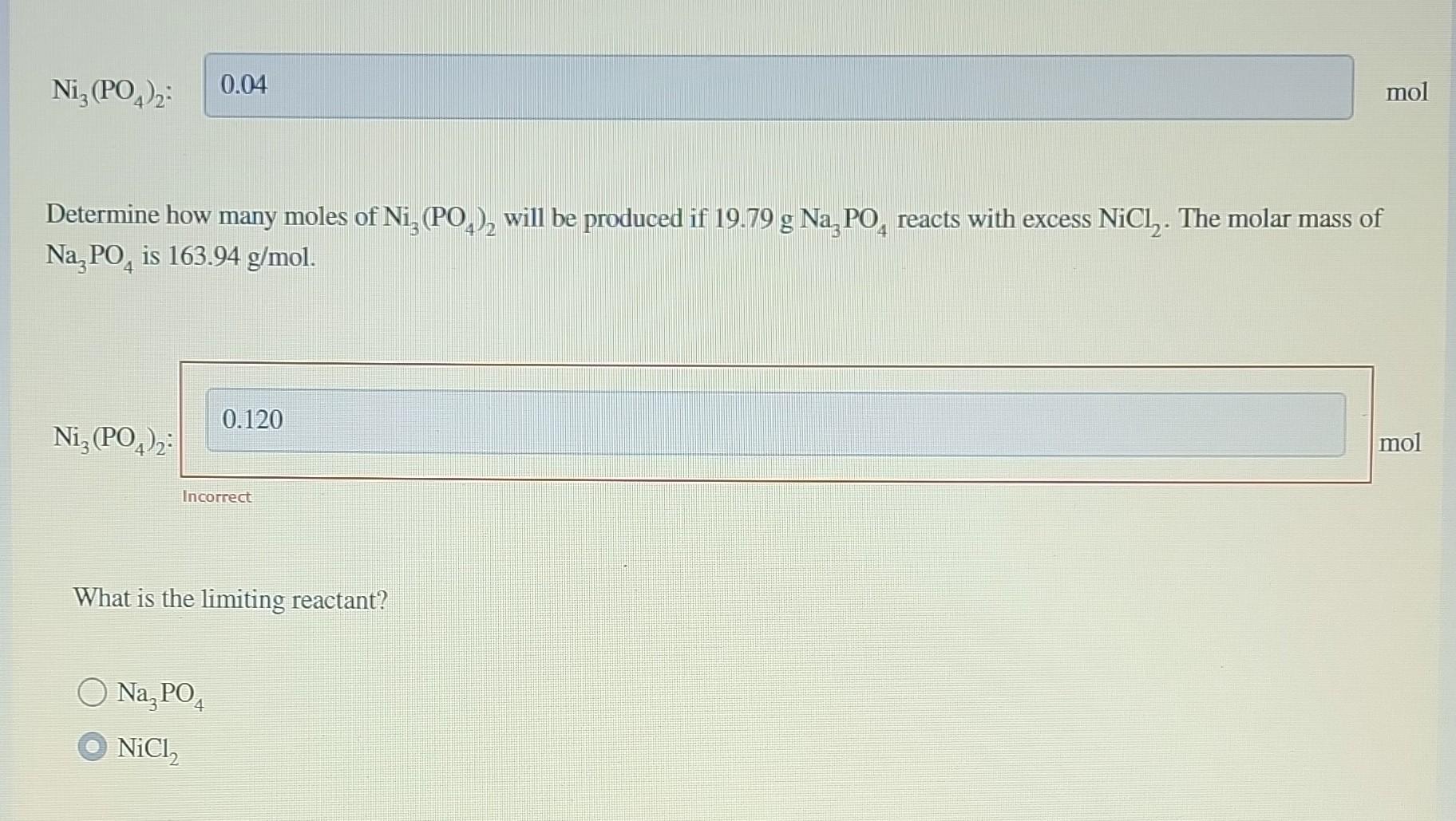 Solved Determine how many moles of \\( | Chegg.com