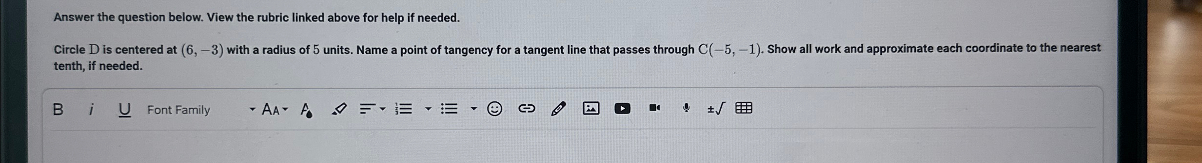Solved Answer the question below. View the rubric linked | Chegg.com