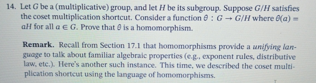 Solved Let G ﻿be a (multiplicative) ﻿group, and let H ﻿be | Chegg.com
