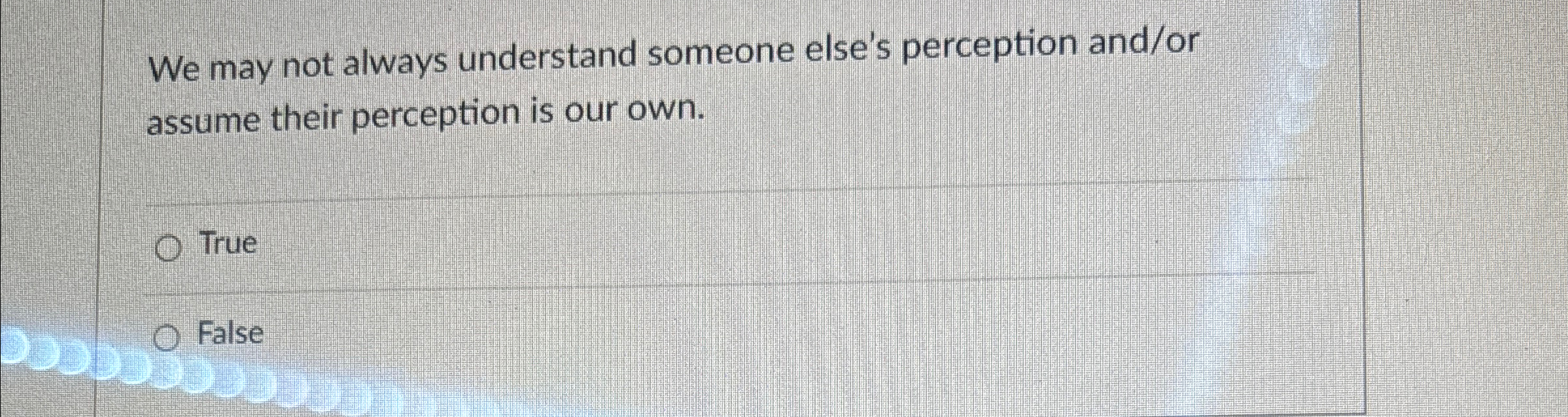 Solved We may not always understand someone else's | Chegg.com