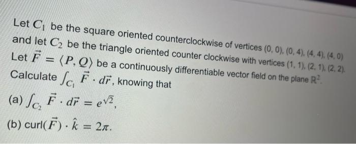 Solved Let C be the square oriented counterclockwise of | Chegg.com