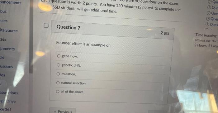 exam. SSD students will get additional time. (3) | Chegg.com