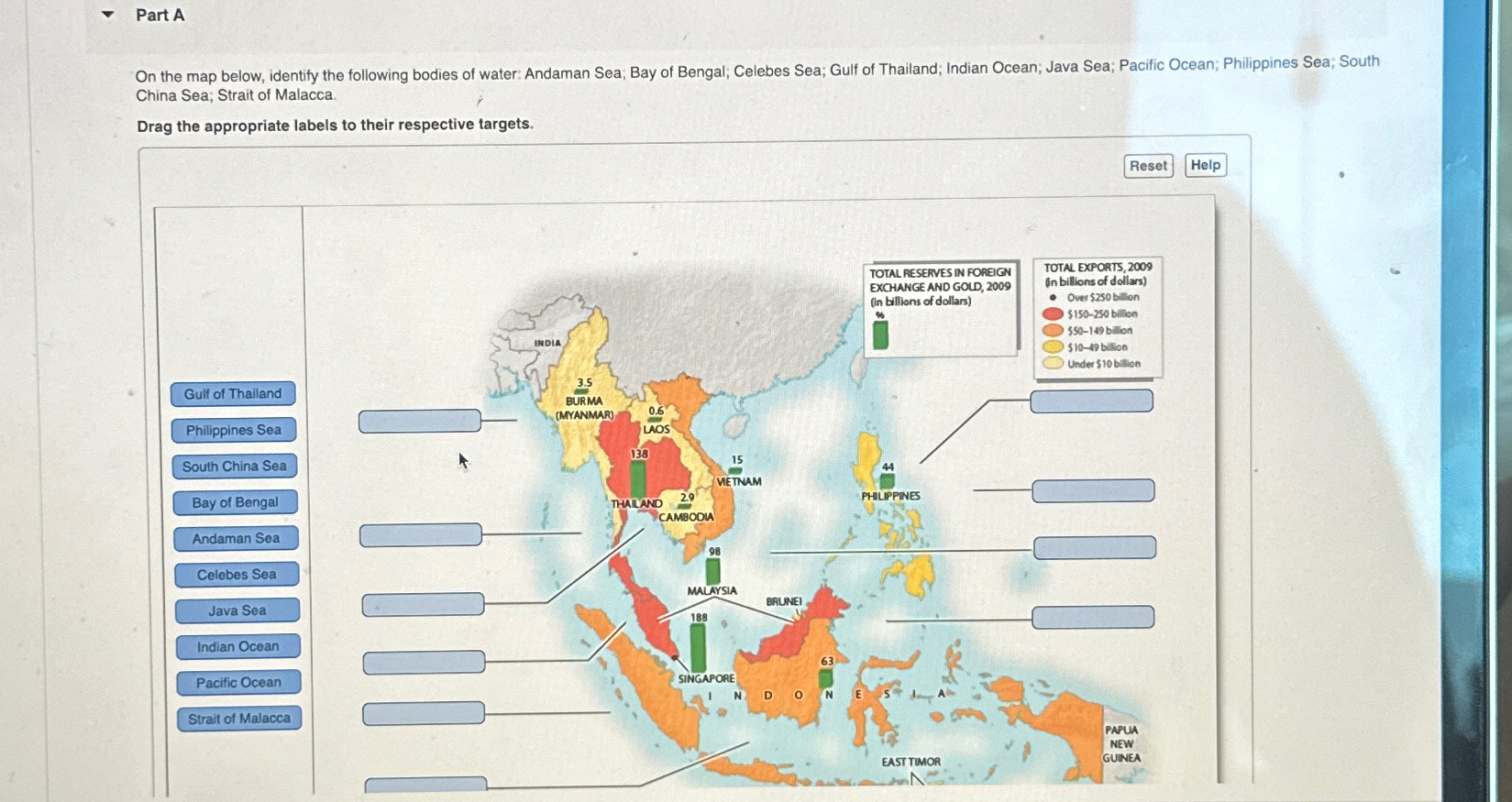 Solved Part AOn the map below, identify the following bodies | Chegg.com