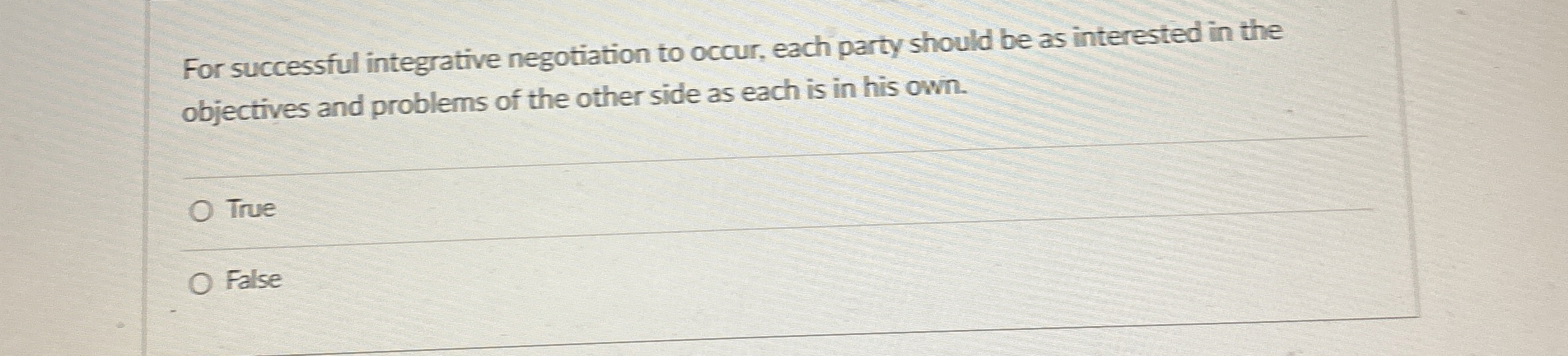 Solved For successful integrative negotiation to occur, each | Chegg.com