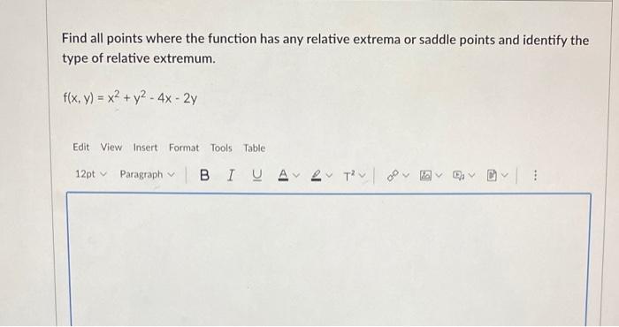 Solved Find all points where the function has any relative | Chegg.com