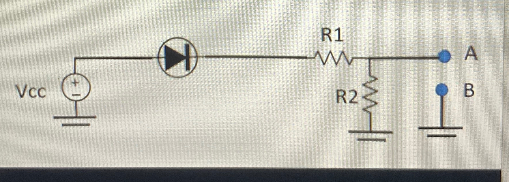Solved Vcc = 8V , ﻿R1=2 ﻿R2=4 ﻿Led diode=1.6V | Chegg.com