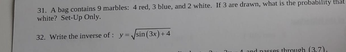 Solved A bag contains 9 ﻿marbles: 4 ﻿red, 3 ﻿blue, and 2 | Chegg.com