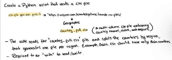 Solved Create a Python script that reads a CSV file csv ple | Chegg.com