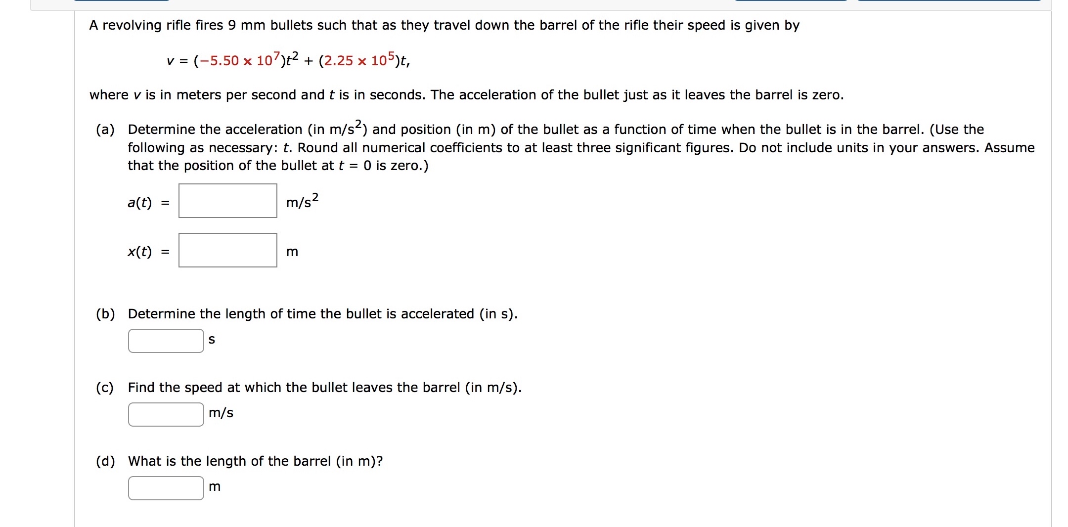Solved A revolving rifle fires 9mm ﻿bullets such that as | Chegg.com